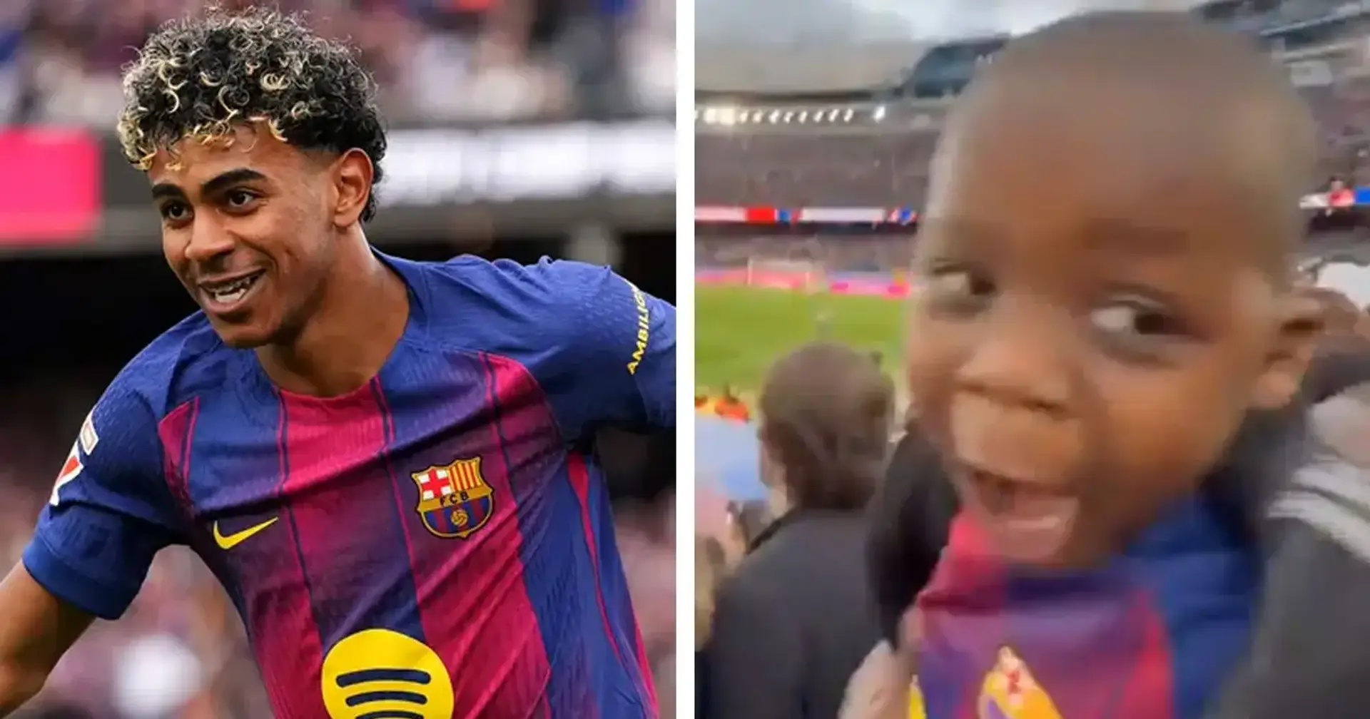 La adorable reacción de Keyne, el hermano pequeño de Lamine Yamal, a su ...