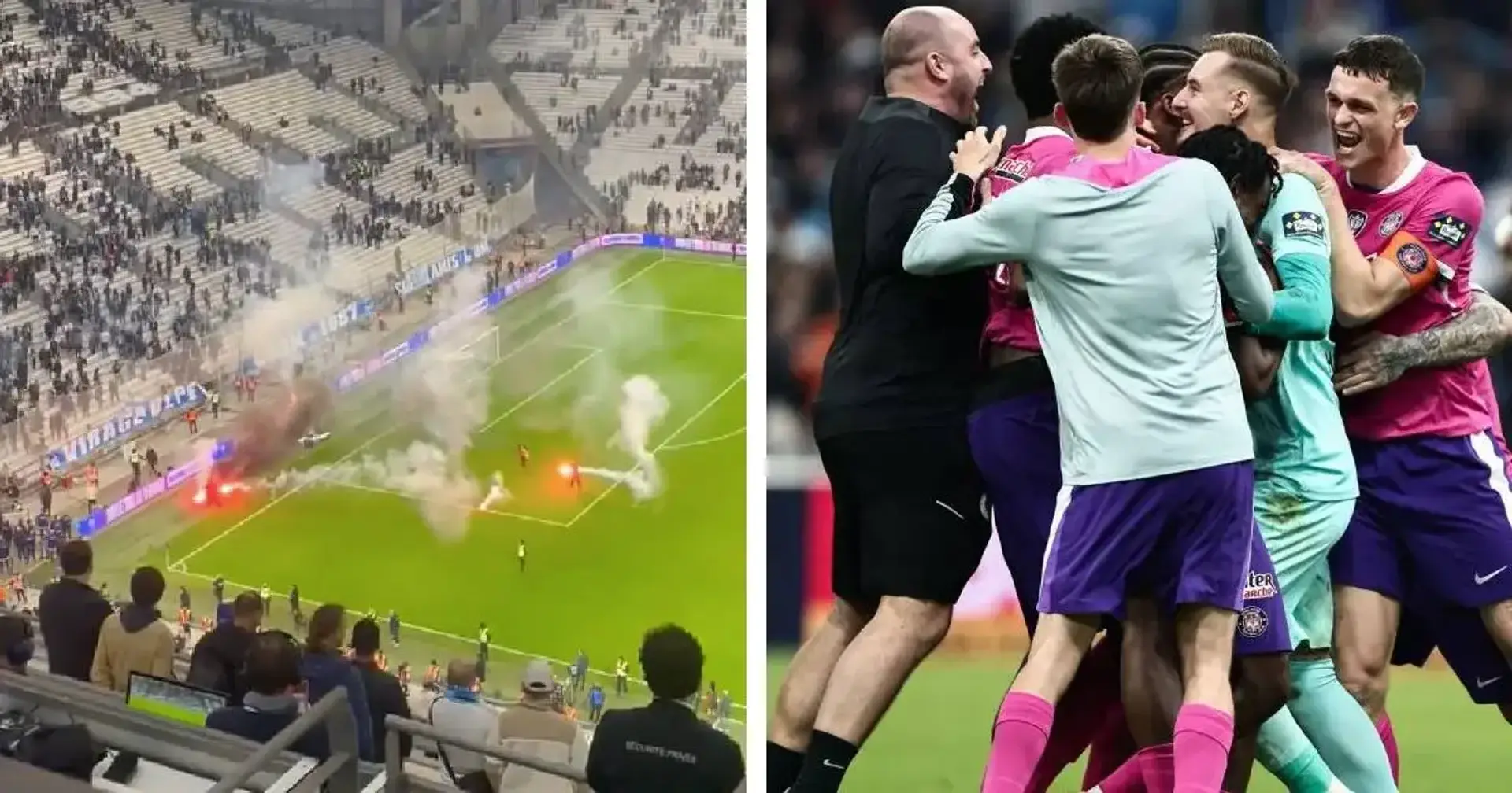 Flares fly & scuffles erupt as Marseille supporters riot after ...