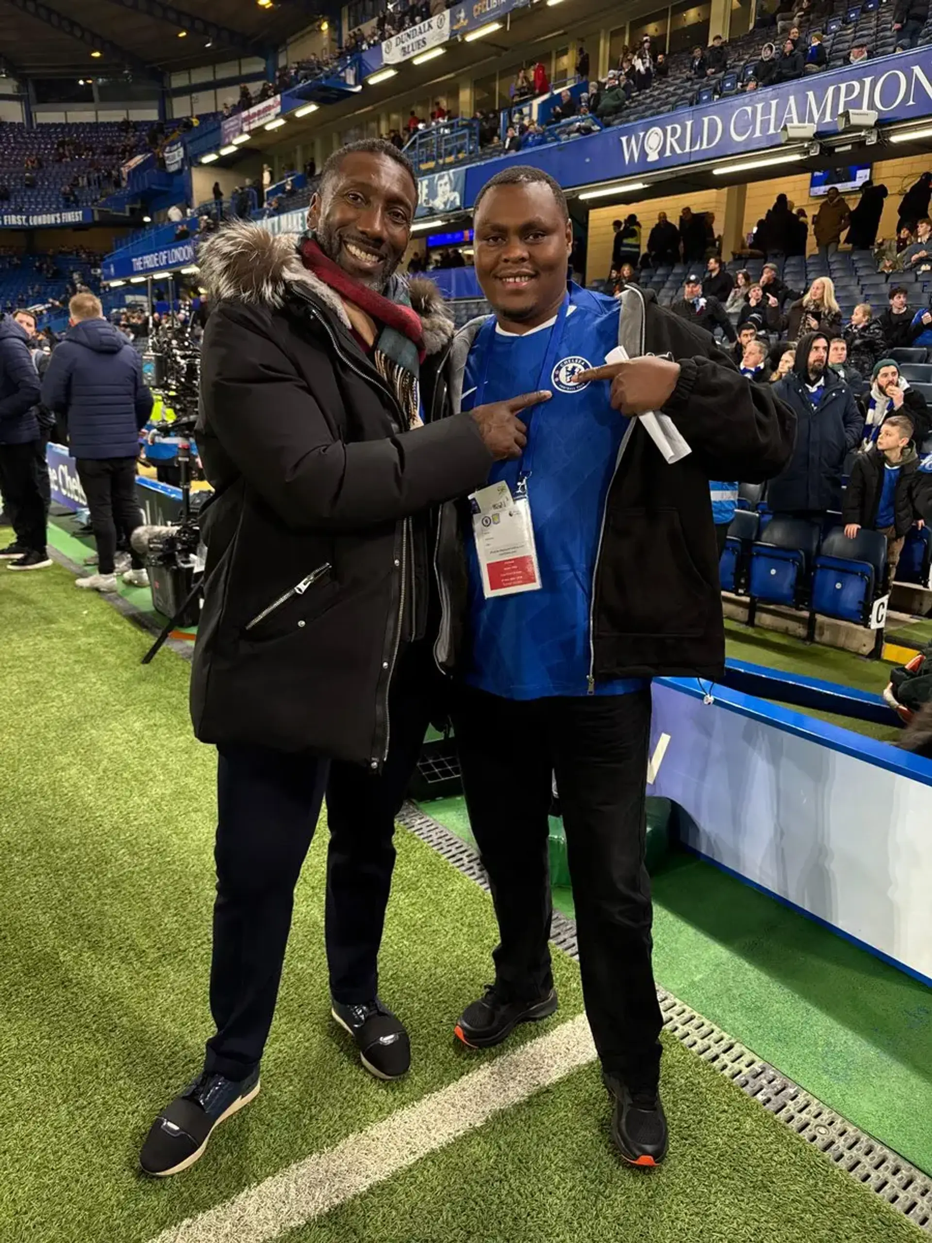 Kenya darts sensation David Munyua in attendance at Stamford Bridge for ...