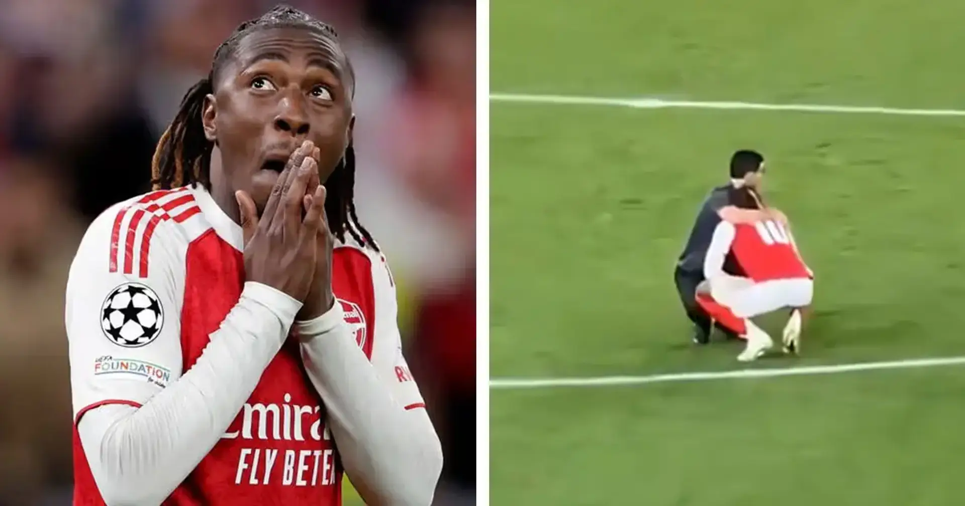 Mikel Arteta consoles devastated Eberechi Eze after penalty miss in ...