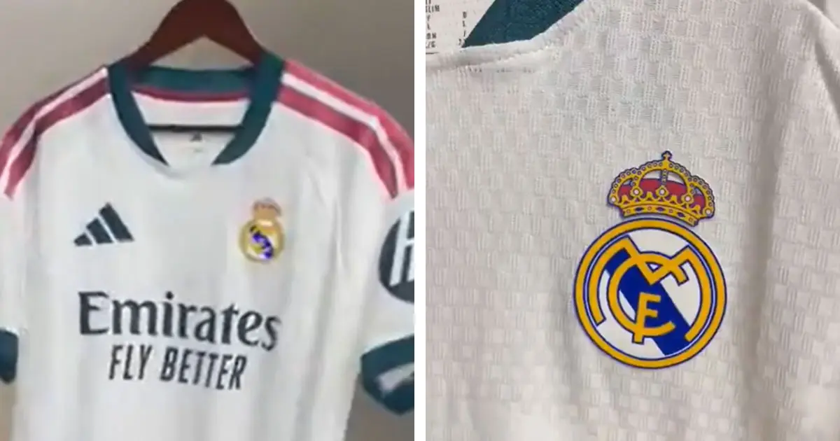 El patrón y el diseño intrincado de la camiseta local del Real Madrid ...