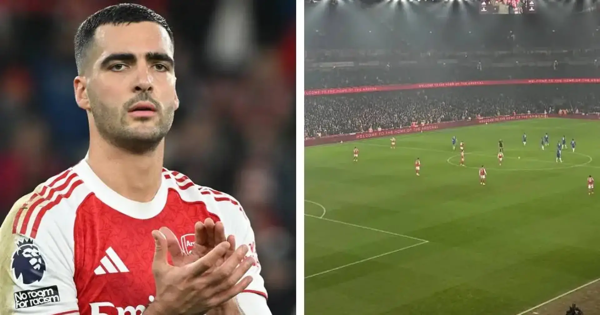 Injured Mikel Merino cheers on from stands as Arsenal take on Chelsea ...
