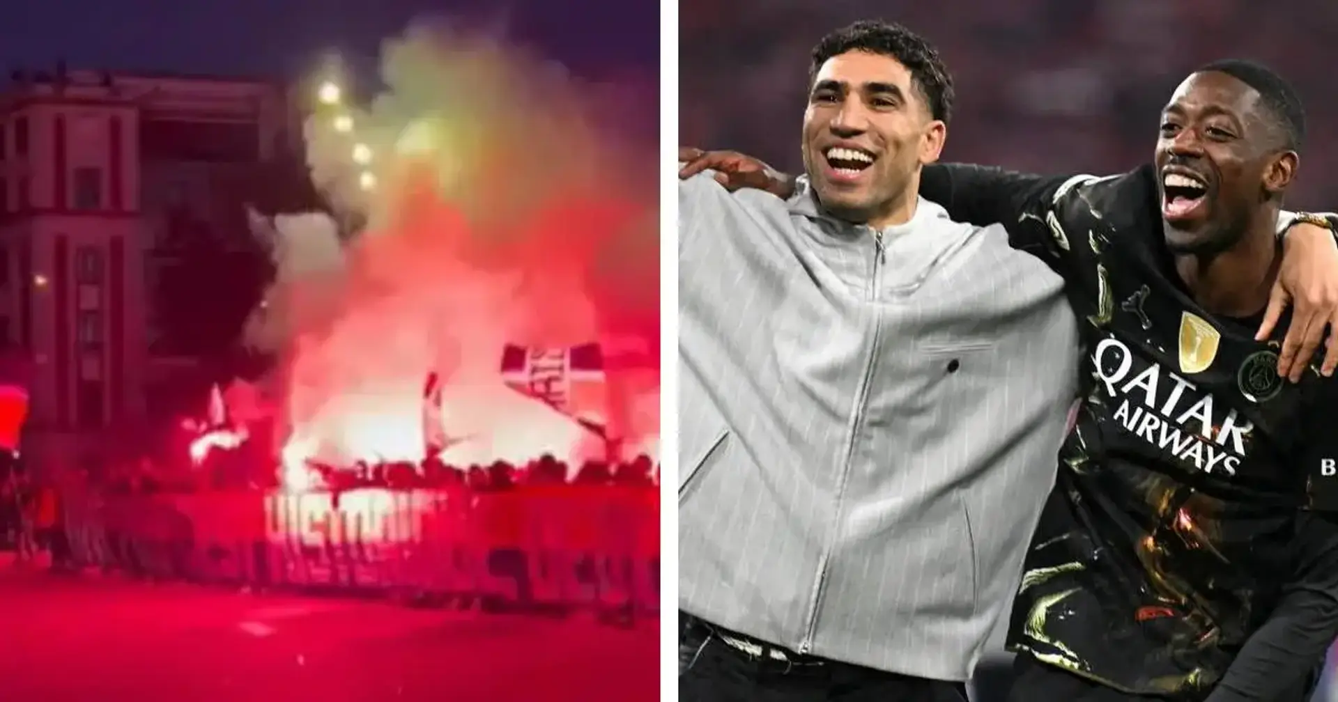 PSG ultras ignite Paris with red flares — five days BEFORE Champions ...