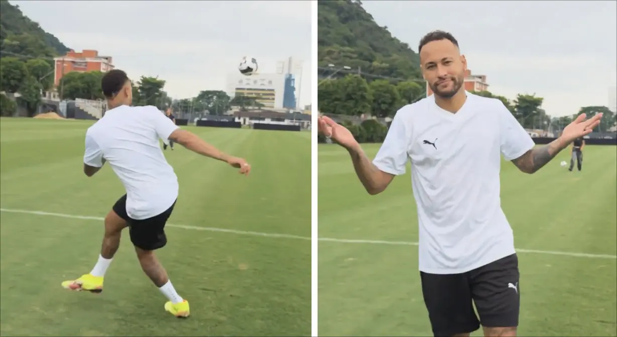 Neymar Jr drops just one word after recreating Antony's signature touch ...