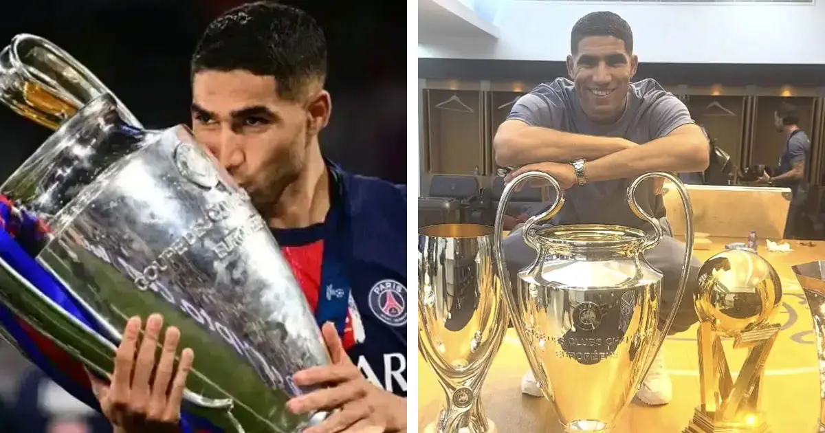 Achraf Hakimi comes up with ultimate flex by showing off trophy haul ...