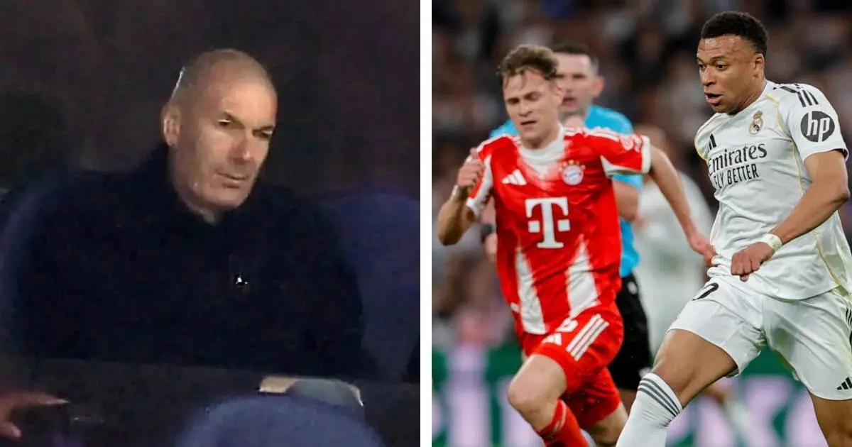 Sad Zinedine Zidane watched Real Madrid lose in the Champions League ...
