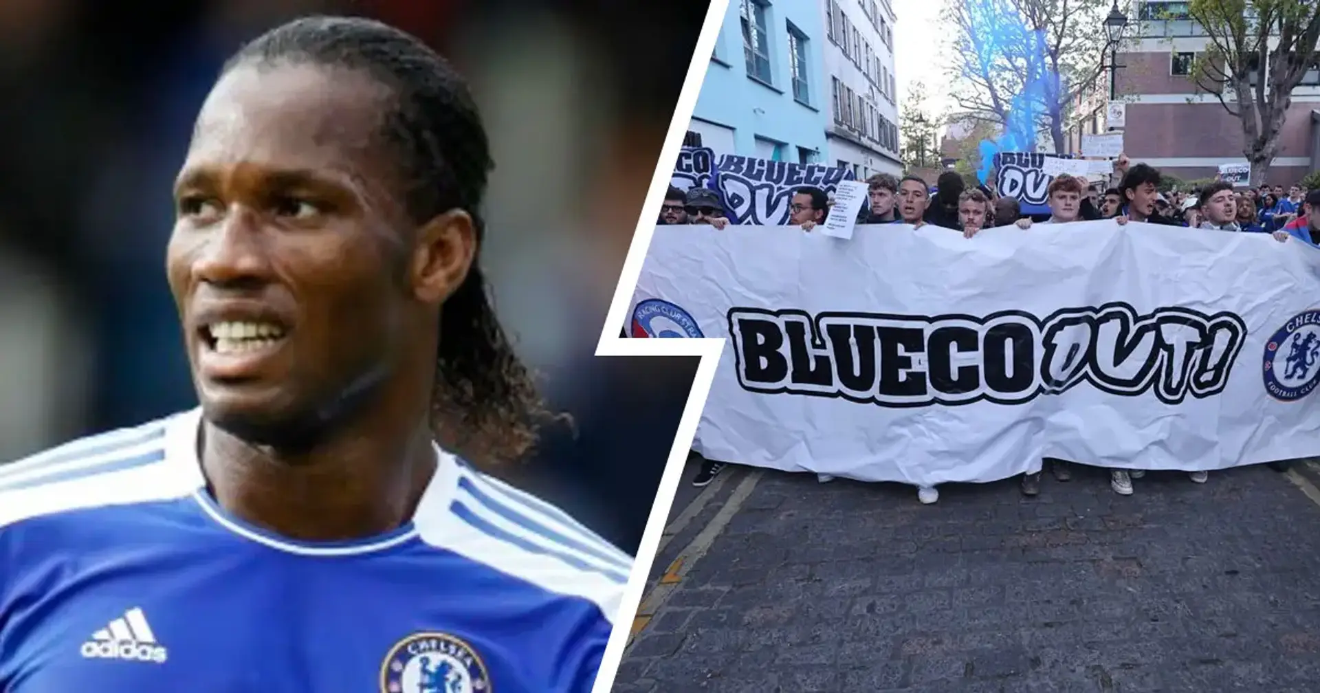 Didier Drogba shows support for Chelsea fans' protest against BlueCo ...