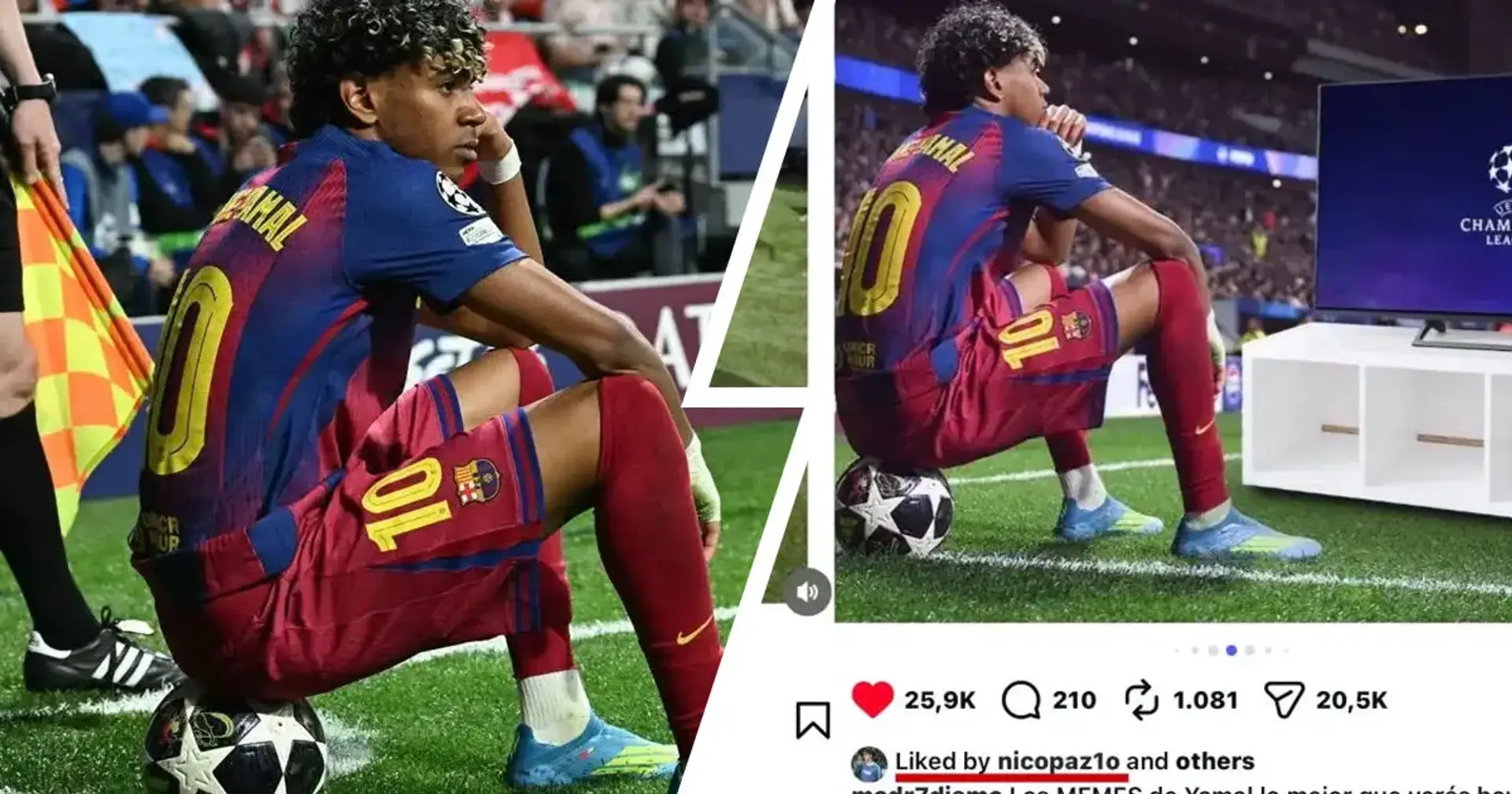 A Nico Paz le gustan los memes de Lamine Yamal tras la eliminación del ...
