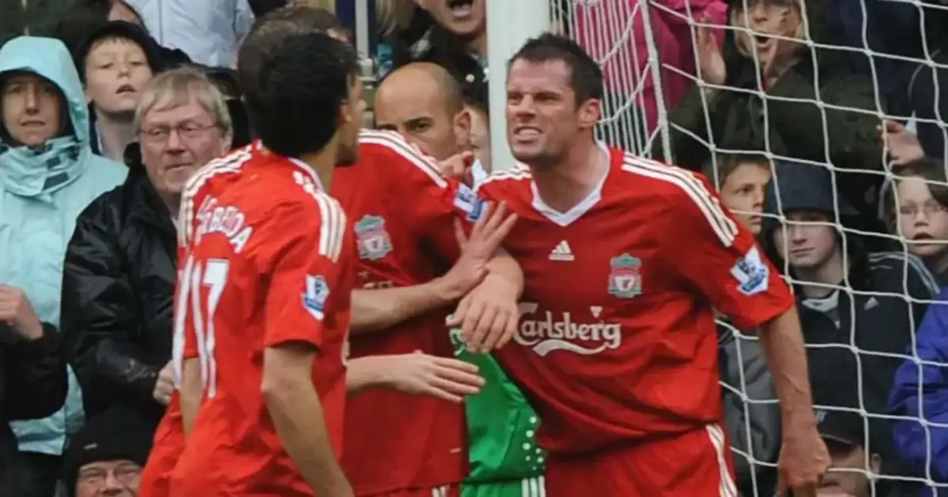 Jamie Carragher had an explosive on-pitch bust-up with Alvaro Arbeloa ...