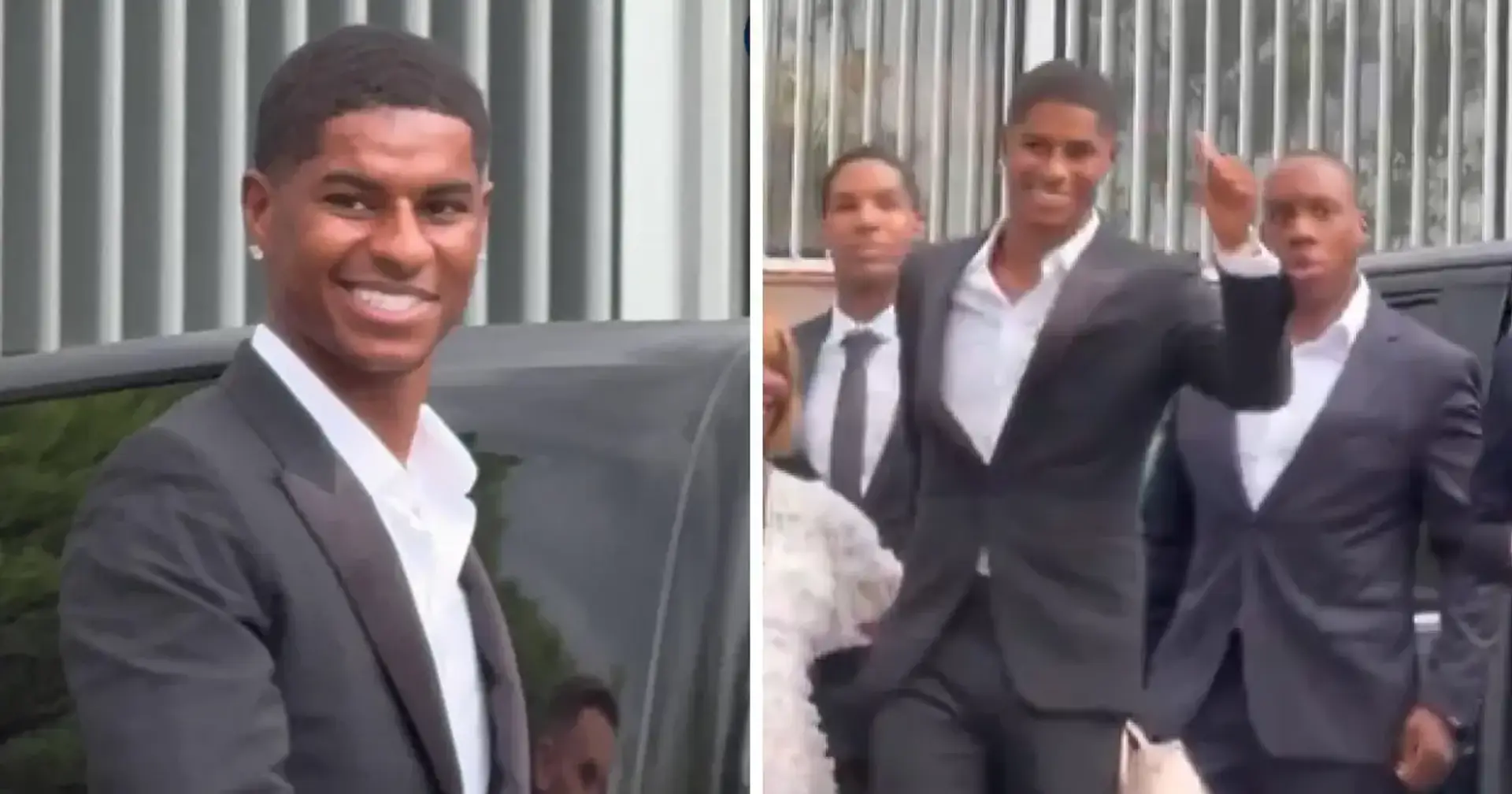 Radiating joy: First videos capture Marcus Rashford arriving for his ...