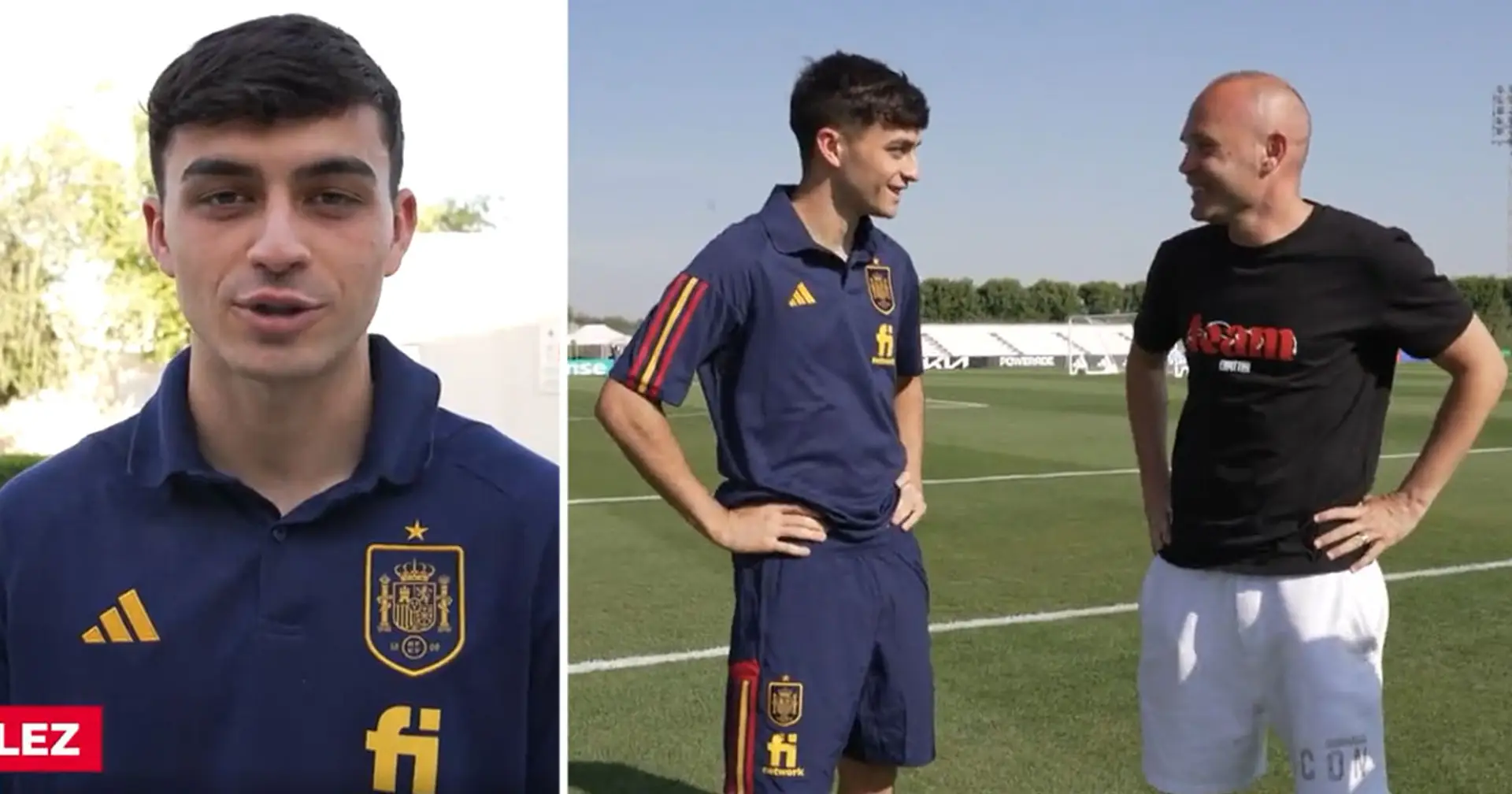 Pedri reacciona al conocer en persona a Iniesta, su ídolo de infancia ...