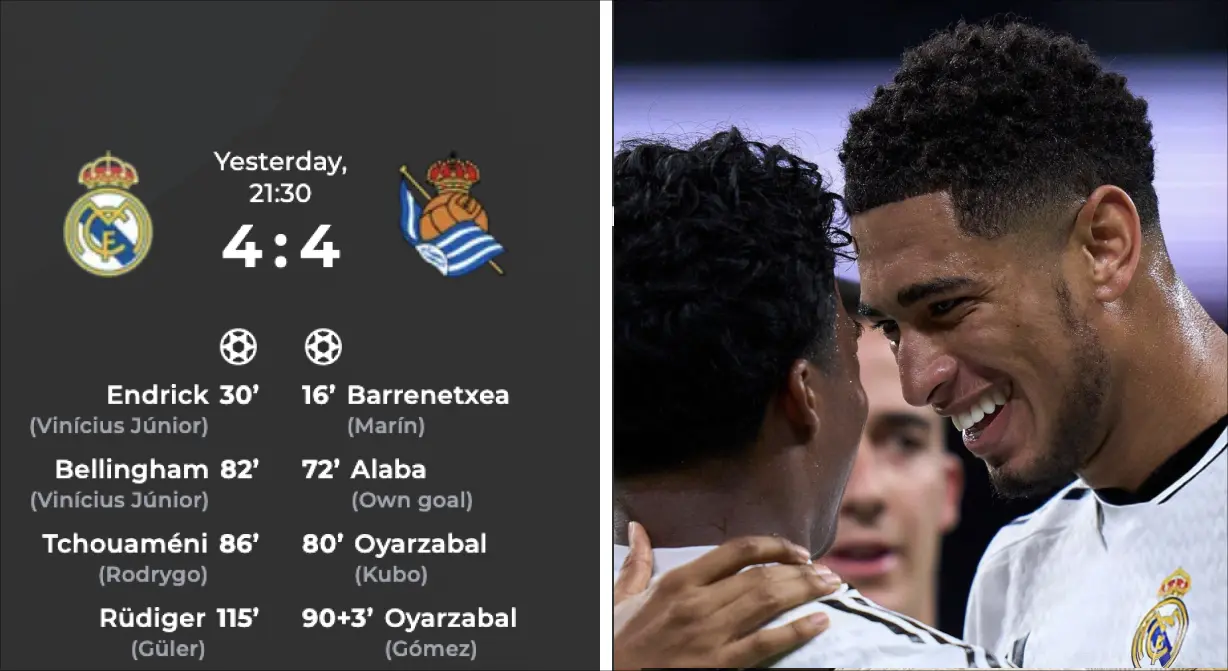 Bellingham 8, Alaba 2: Rating Real Madrid players in Sociedad draw ...