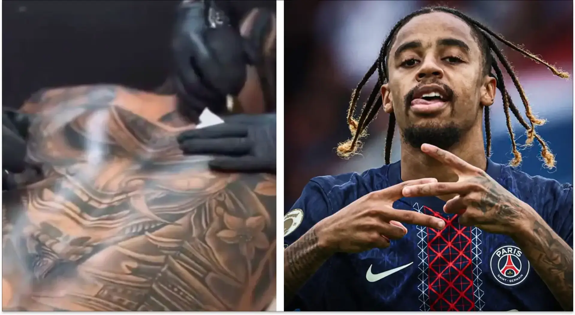 PSG star Bradley Barcola unveils striking new back tattoo — Tribuna.com