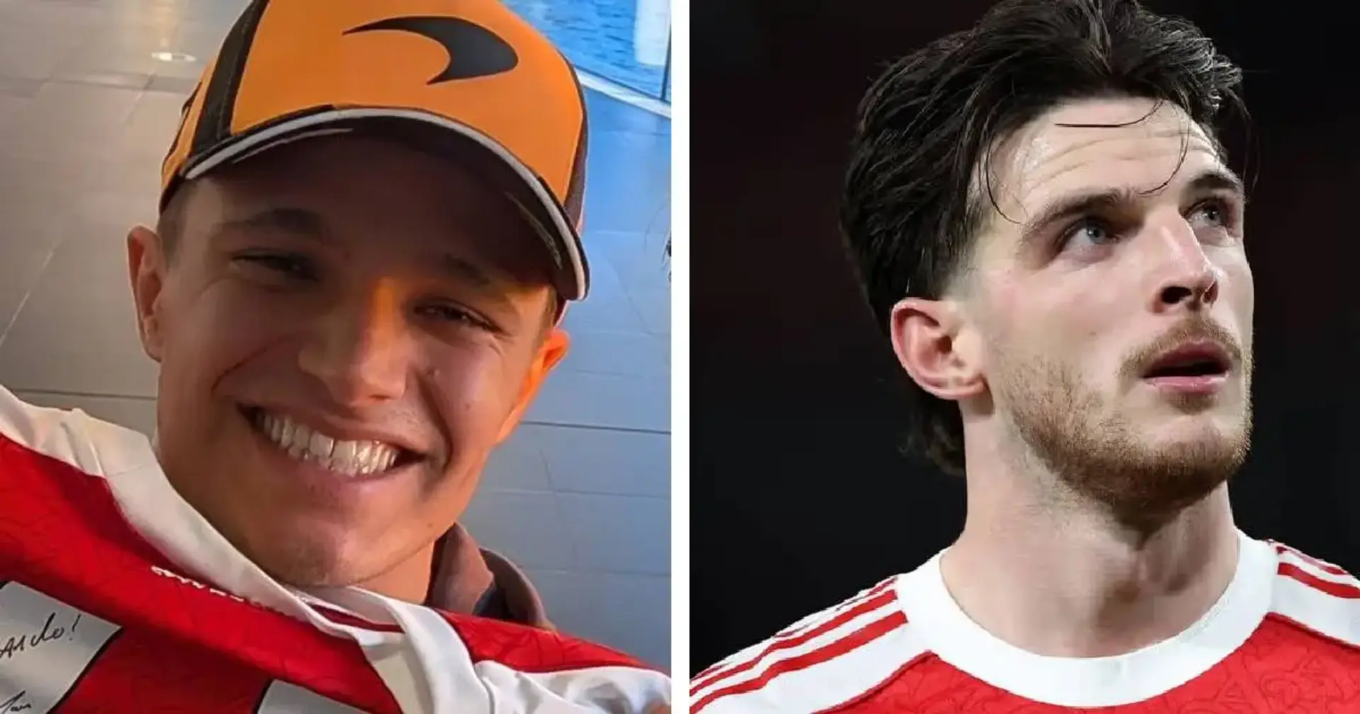 Declan Rice regala a Lando Norris, piloto de F1, una camiseta del ...