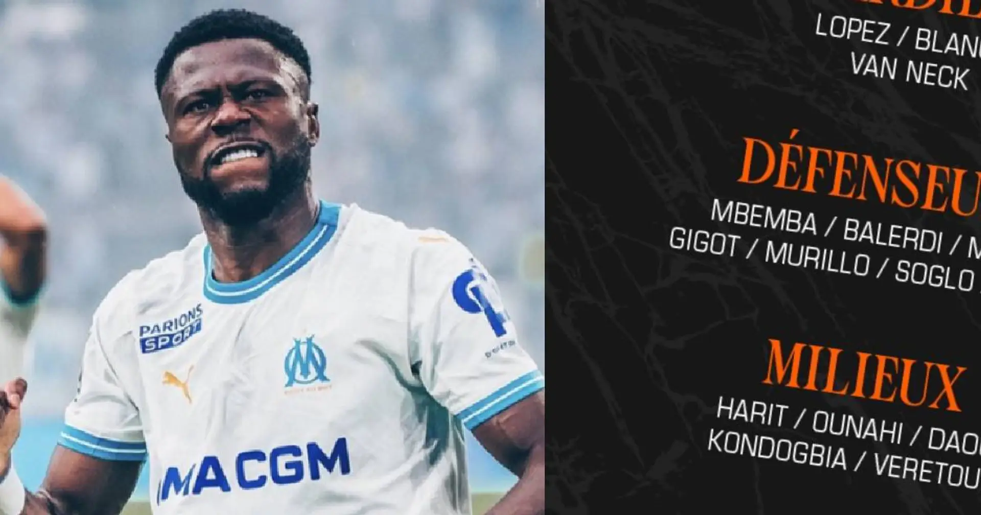 Mbemba de retour ! L'OM dévoile son groupe de 20 joueurs pour affronter ...