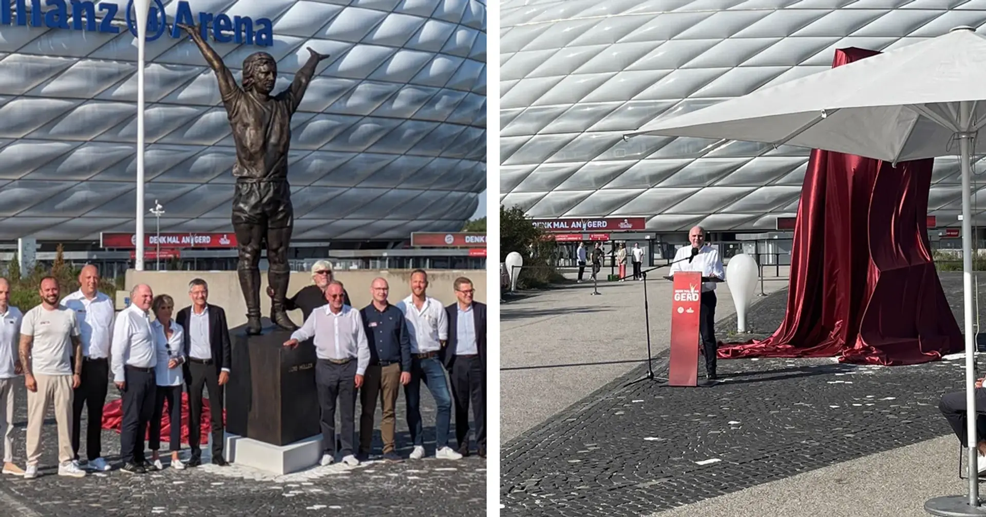 Bayern errichtet die Statue von Gerd Müller vor der Allianz Arena ...