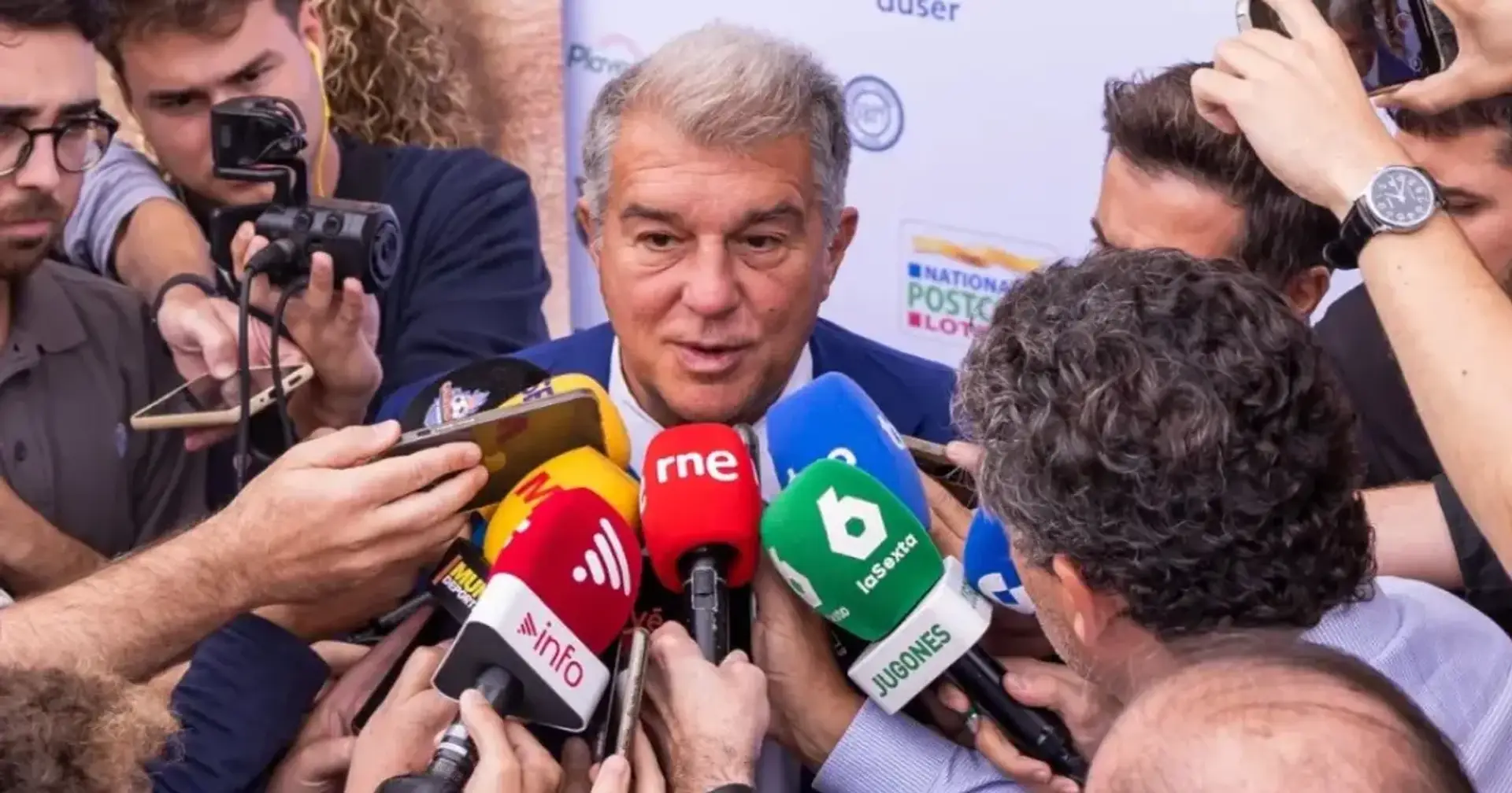 Le président du Barça, Joan Laporta, commente le transfert d’Anthony ...
