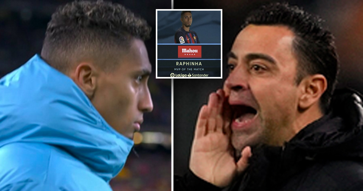 Xavi hat Raphinha in der 30. Minute gegen Sevilla etwas ganz Wichtiges ...