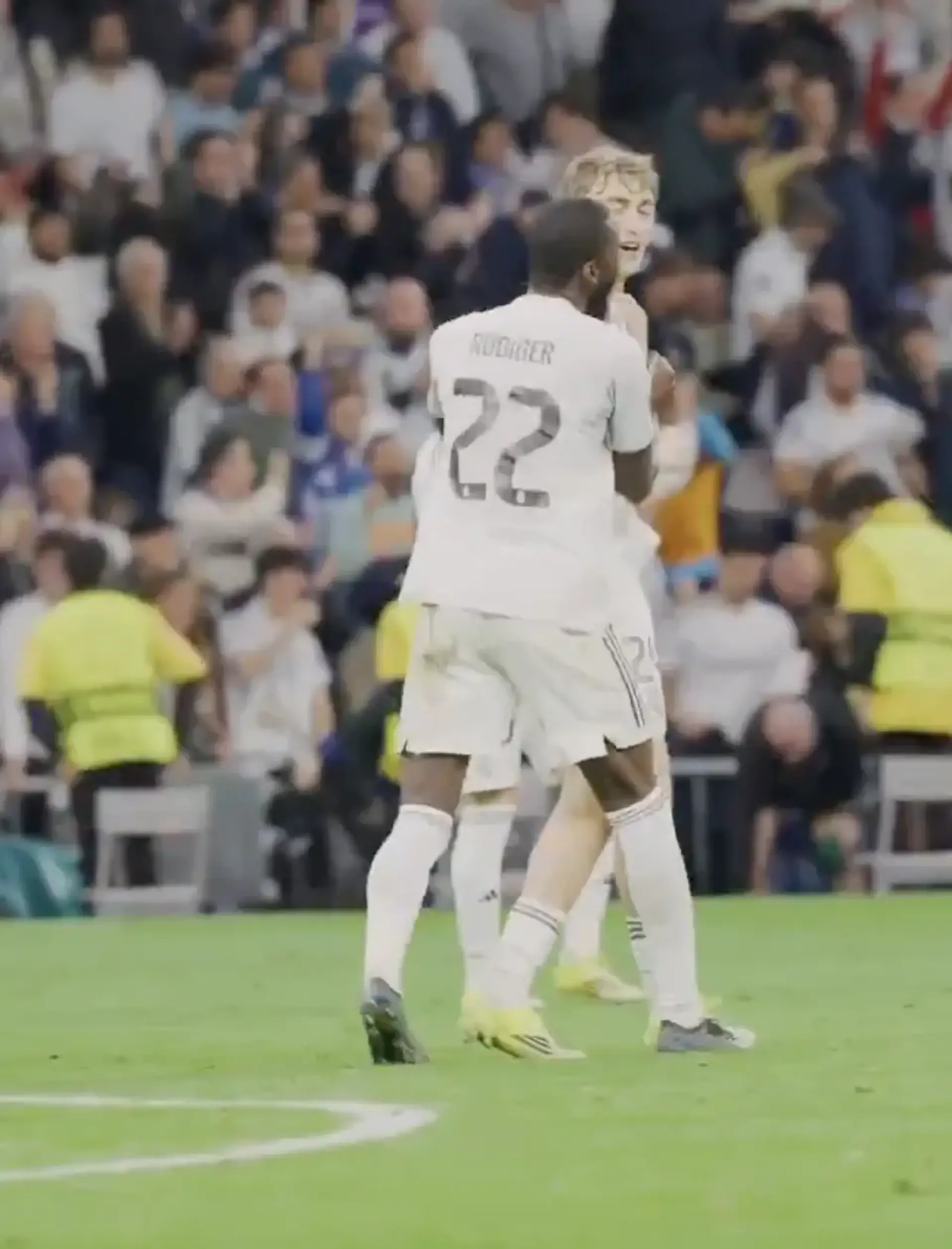 El Loco: Antonio Rudiger lifts Dean Huijsen in wild celebration after ...