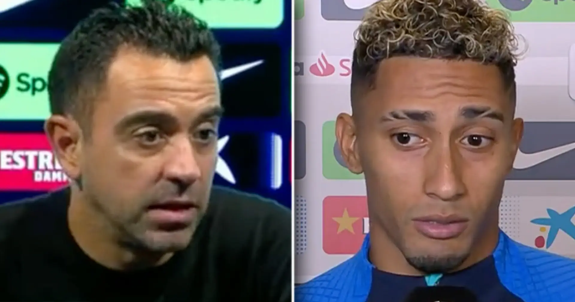Xavi explains why they had to calm Raphinha down at half-time break ...