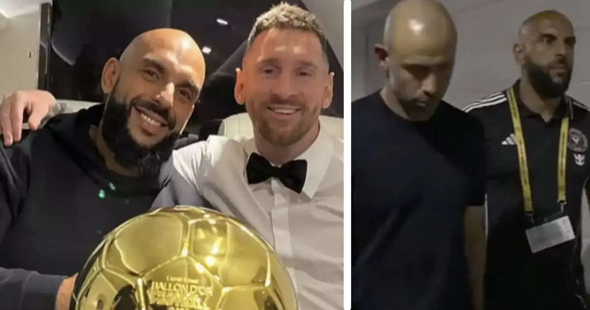 Lionel Messi's famous bodyguard caught on camera at half time of FIFA ...