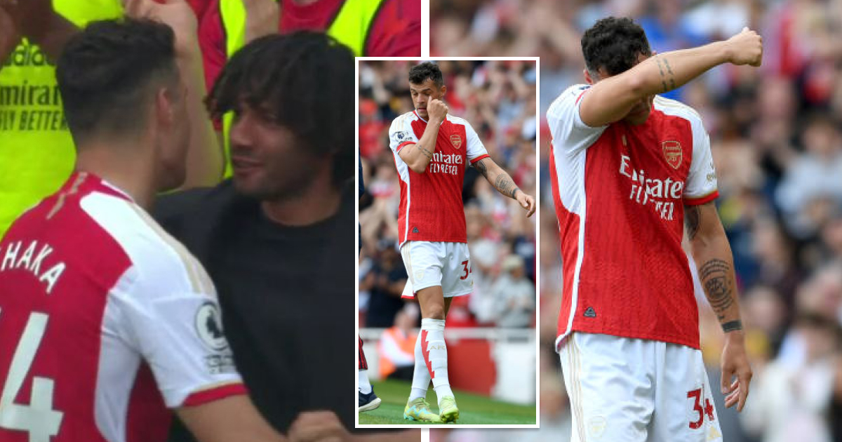 Granit Xhaka spotted in tears during likely final Arsenal appearance ...