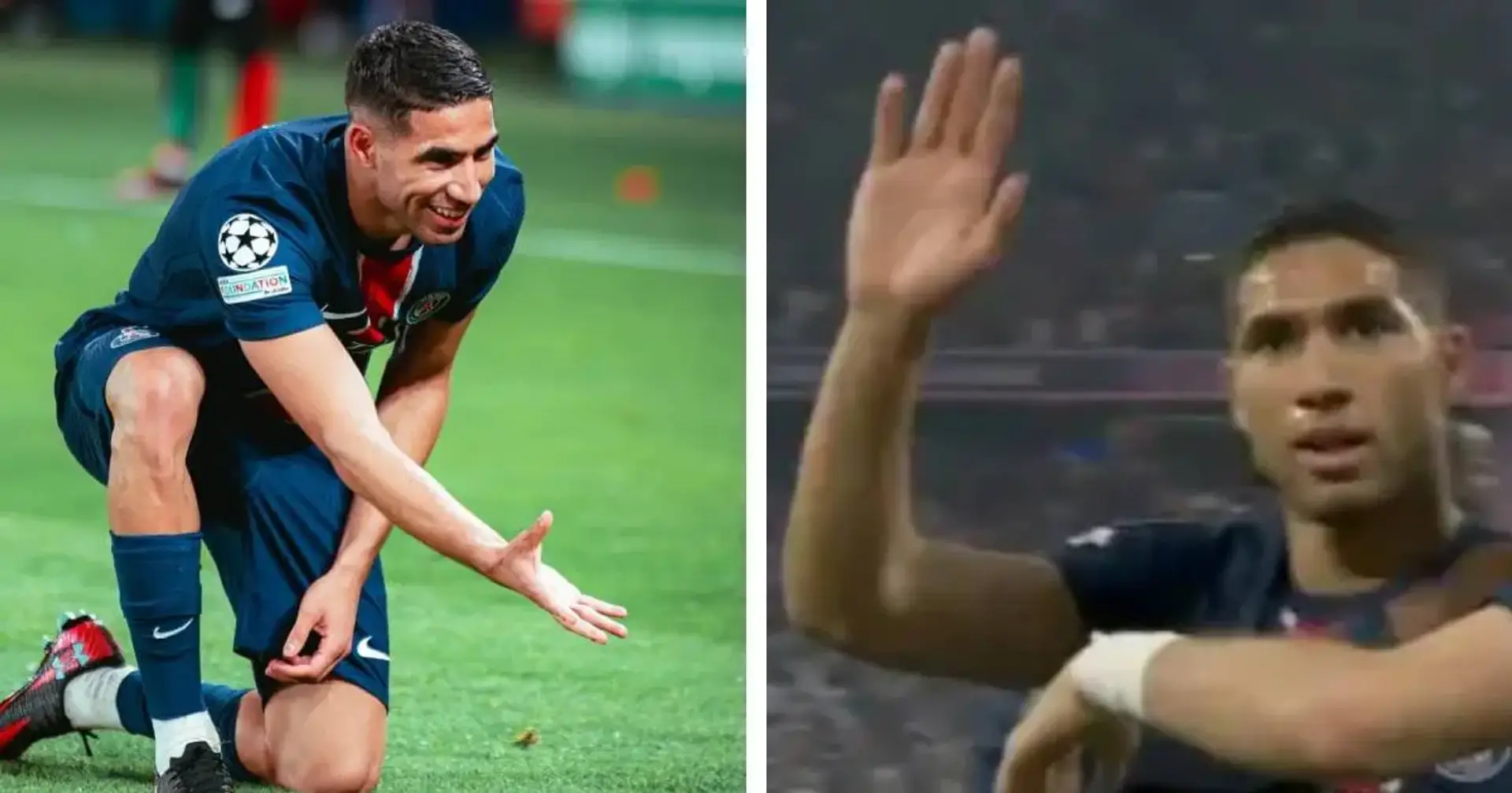 Achraf Hakimi draws first blood for PSG vs Inter Milan — his reaction ...
