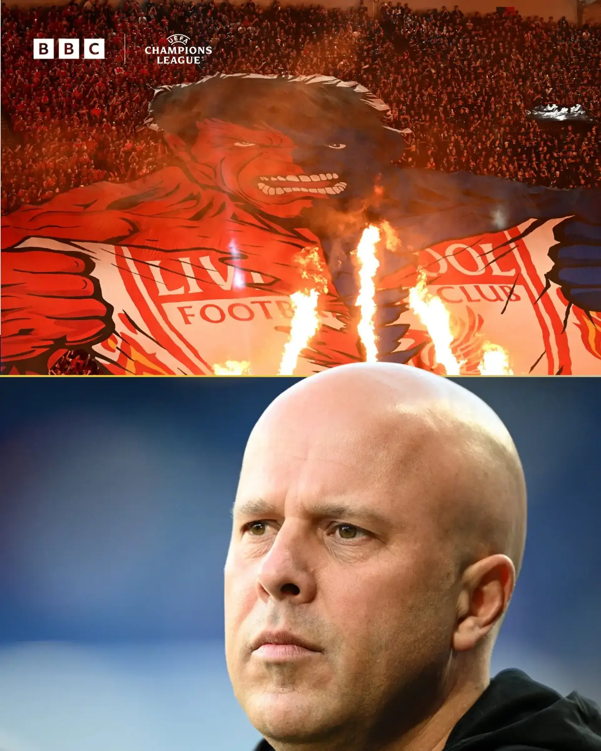 PSG ultras tear apart official Liverpool crest with flames in massive ...