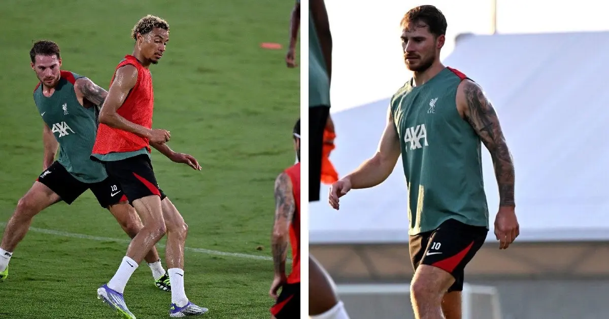 Mac Allister returns to Liverpool training after injury layoff ...